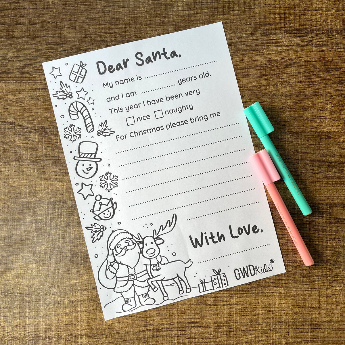 Letter to Santa Free Printable Activity Page For Kids Toddler Activity ...