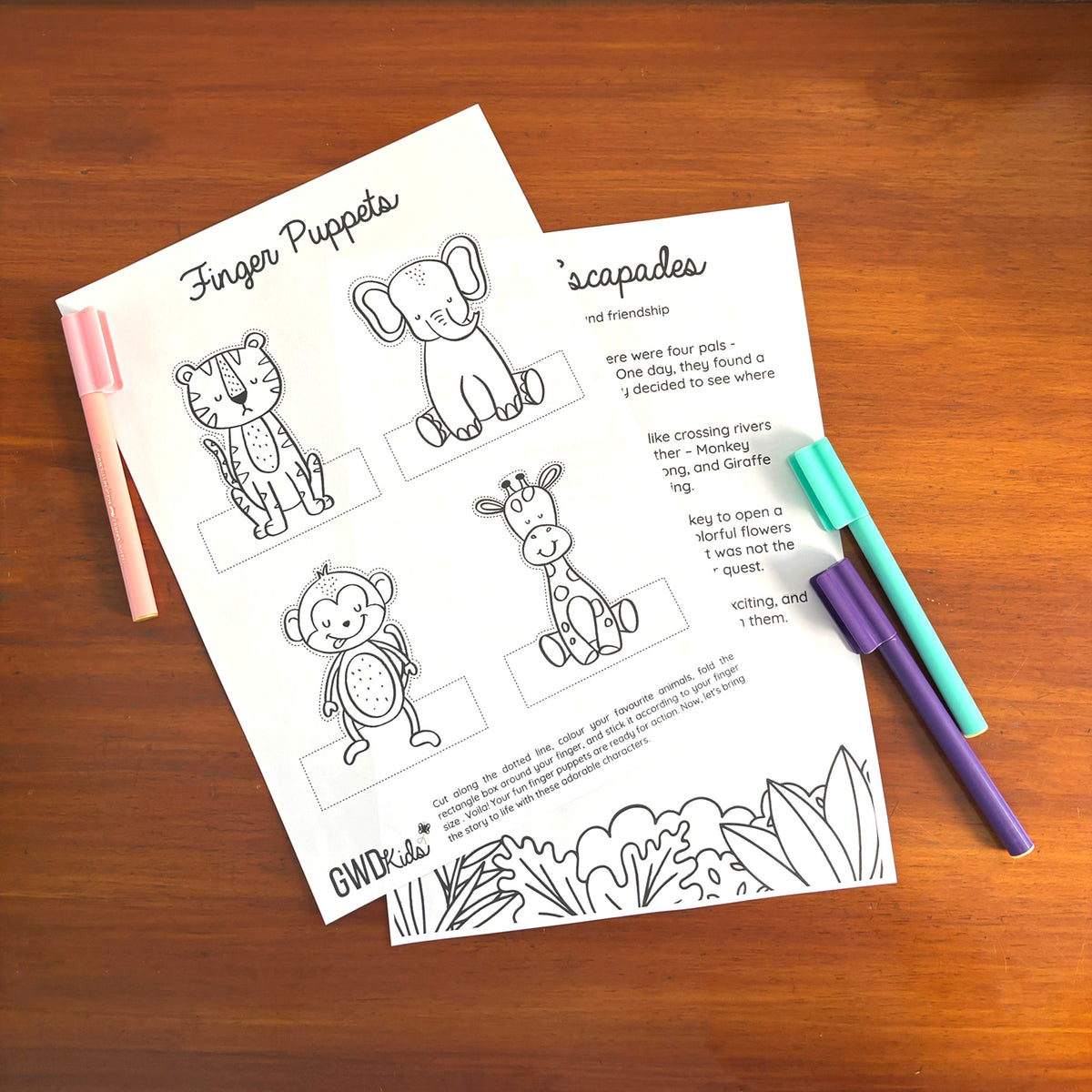 Finger Puppets Free Printable Activity Page For Kids Toddler Activity ...
