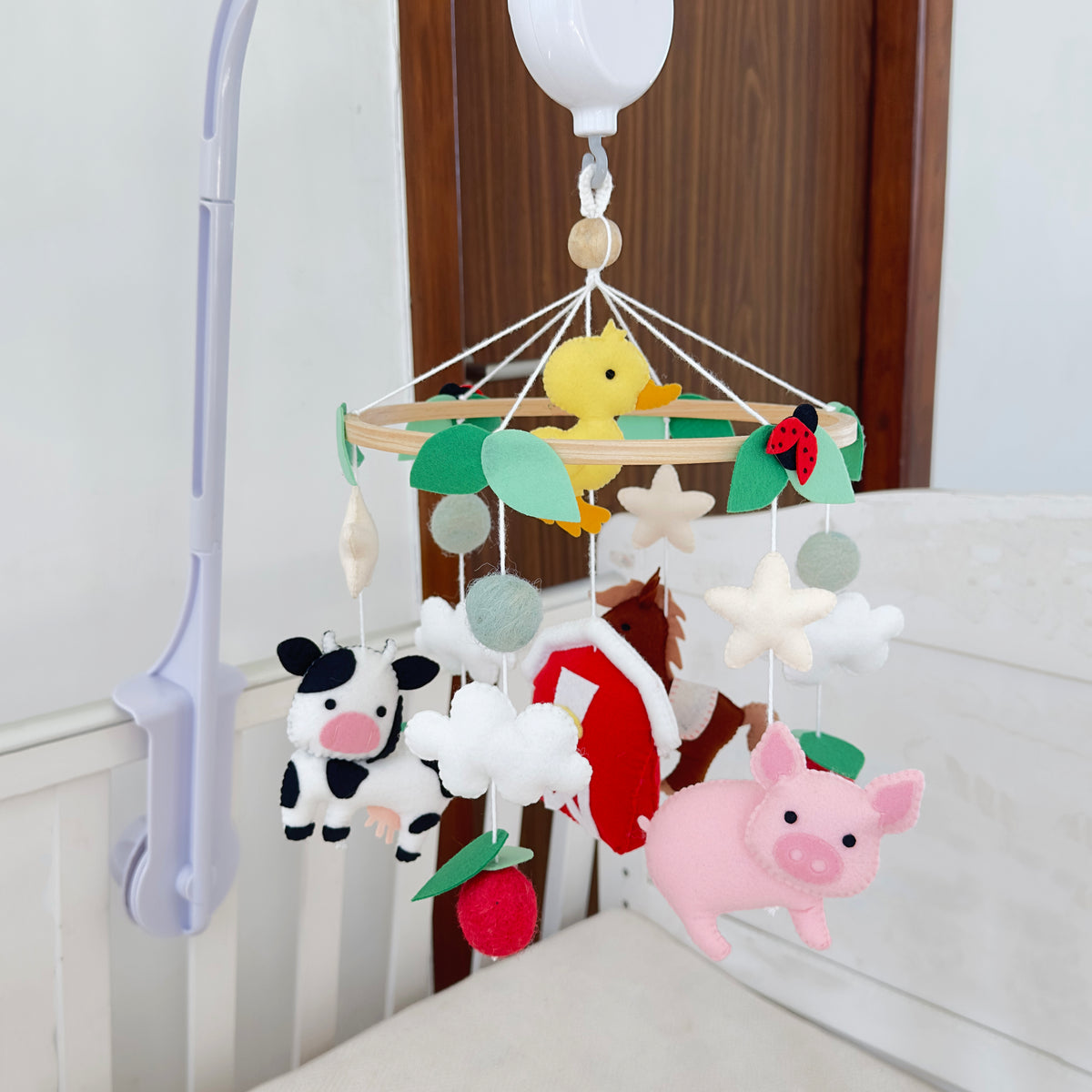Farm Animals Baby Handmade Musical Baby Felt Cot Mobile – GWD Kids
