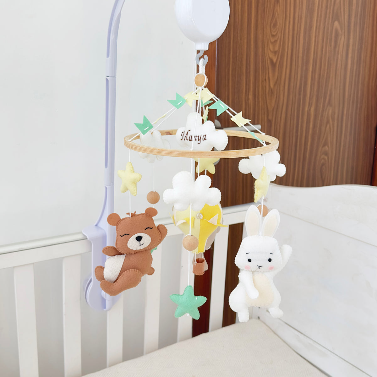 Musical Baby Felt hanging Cot Mobiles & Garlands For Baby Nursery Crib ...