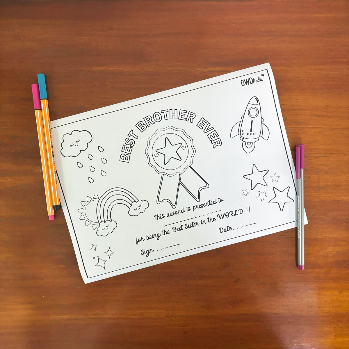 Raksha Bandhan Free Printable Activity Page For Brother & Sister – GWD Kids