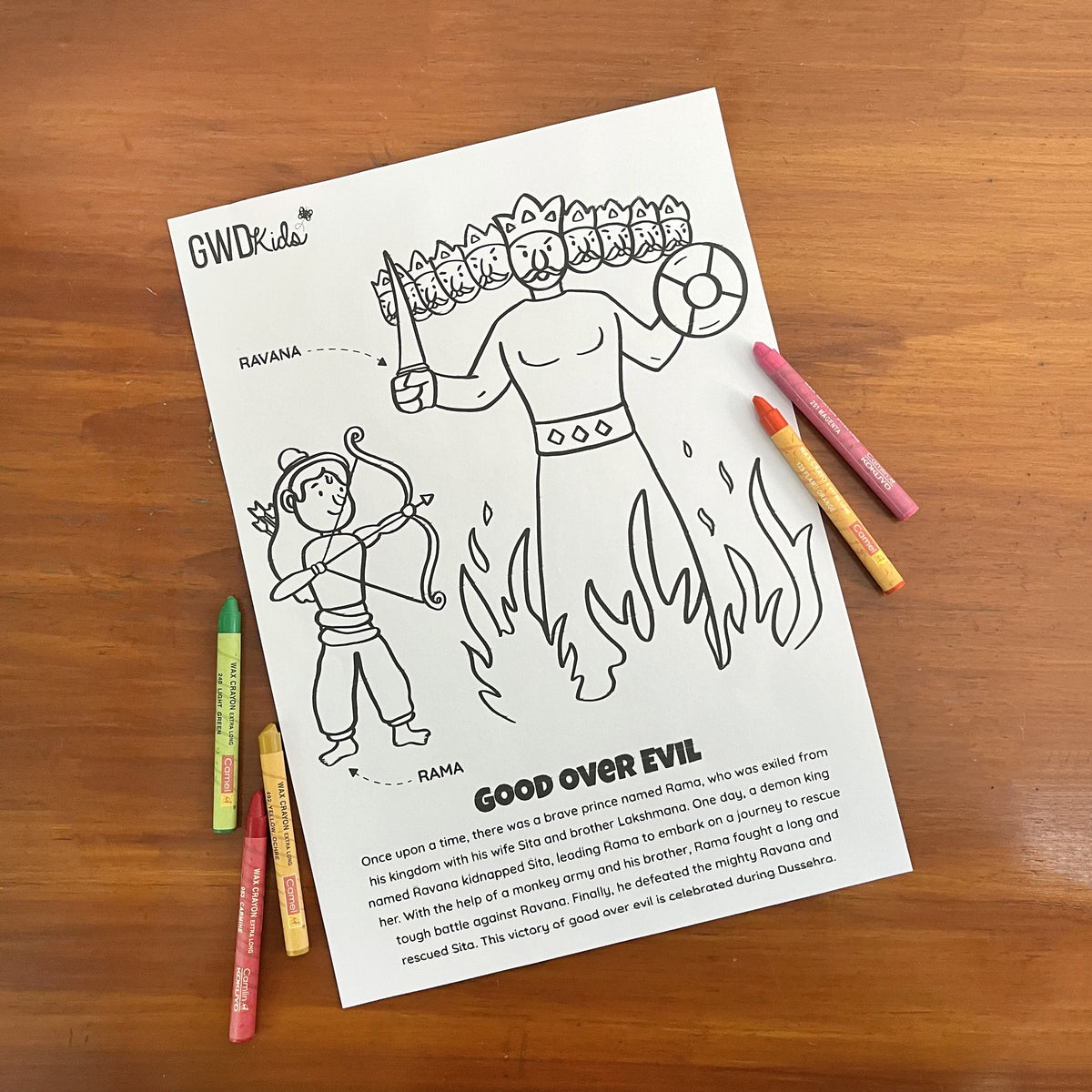 Dussehra Free Printable Activity Page For Kids Toddler Activity – GWD Kids