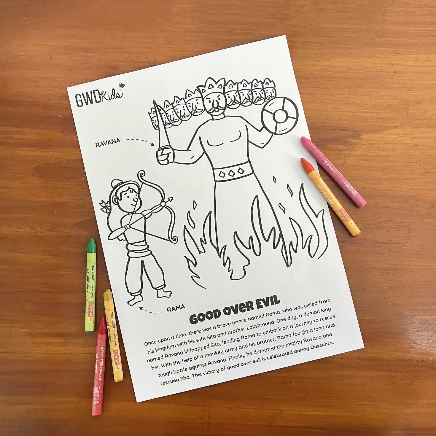 Dussehra Free Printable Activity Page For Kids Toddler Activity – GWD Kids