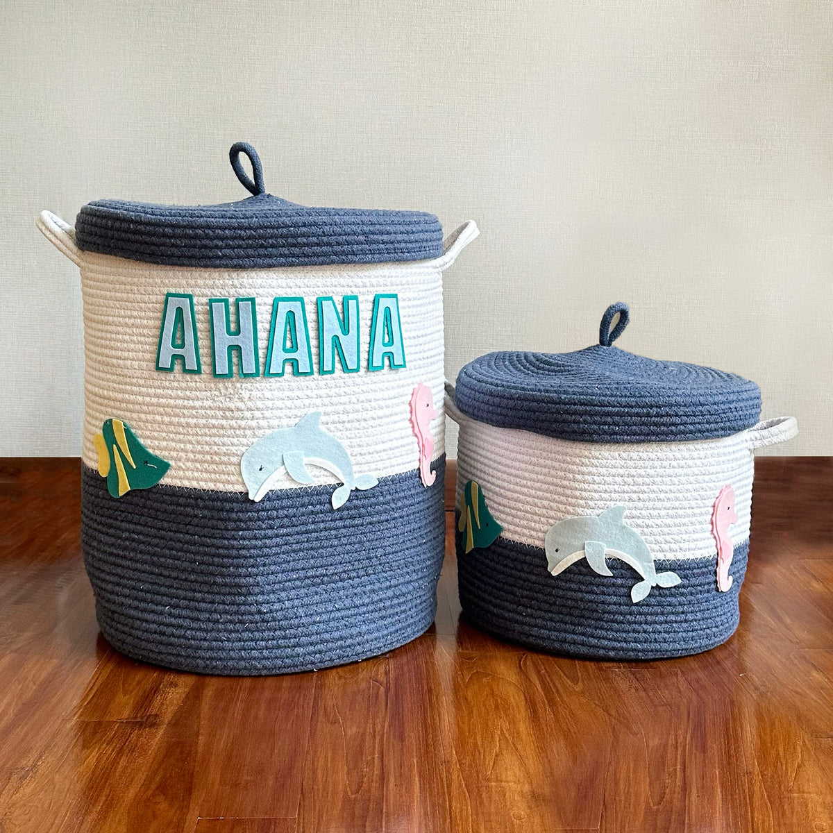 Baby Kids Toy/Laundry Cotton Rope Handmade Nursery Storage Baskets ...