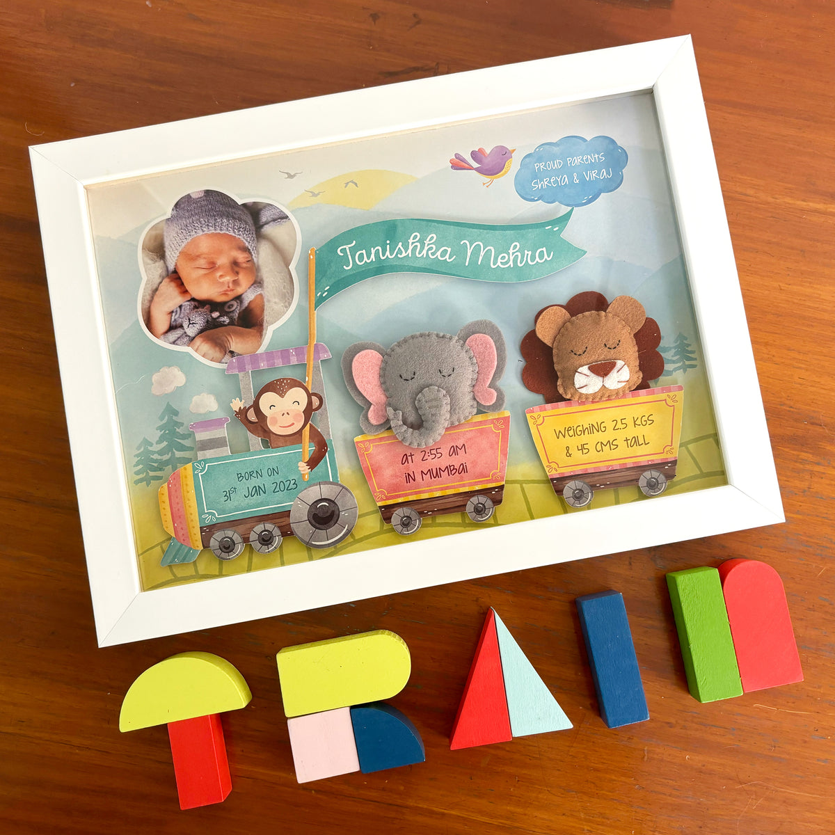 Baby Birth Detail Frame - Animal Adventure – GWD Kids