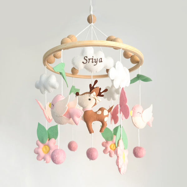 Musical Baby Felt hanging Cot Mobiles & Garlands For Baby Nursery Crib ...