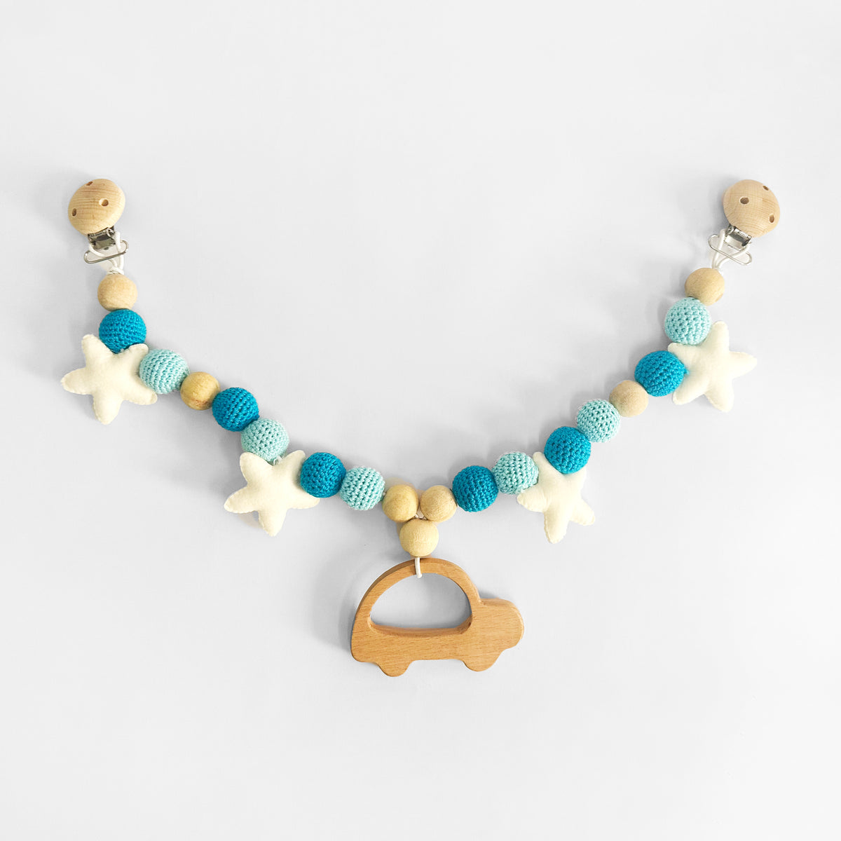 Handmade Baby Stroller Garland Pram Chain Wooden Pram Accessory Baby ...