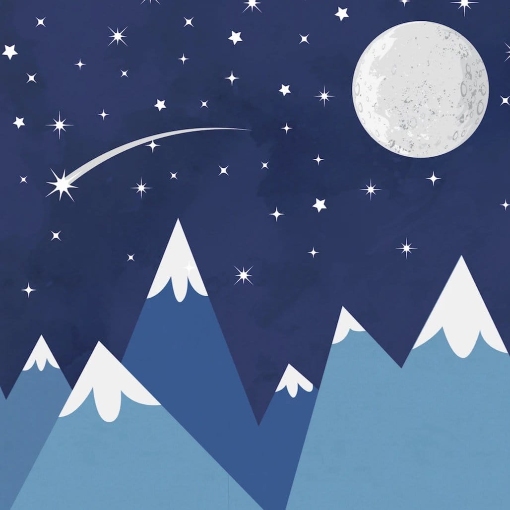 Children's Starry Night Theme Wallpaper Nursery Décor Kids Baby Room ...