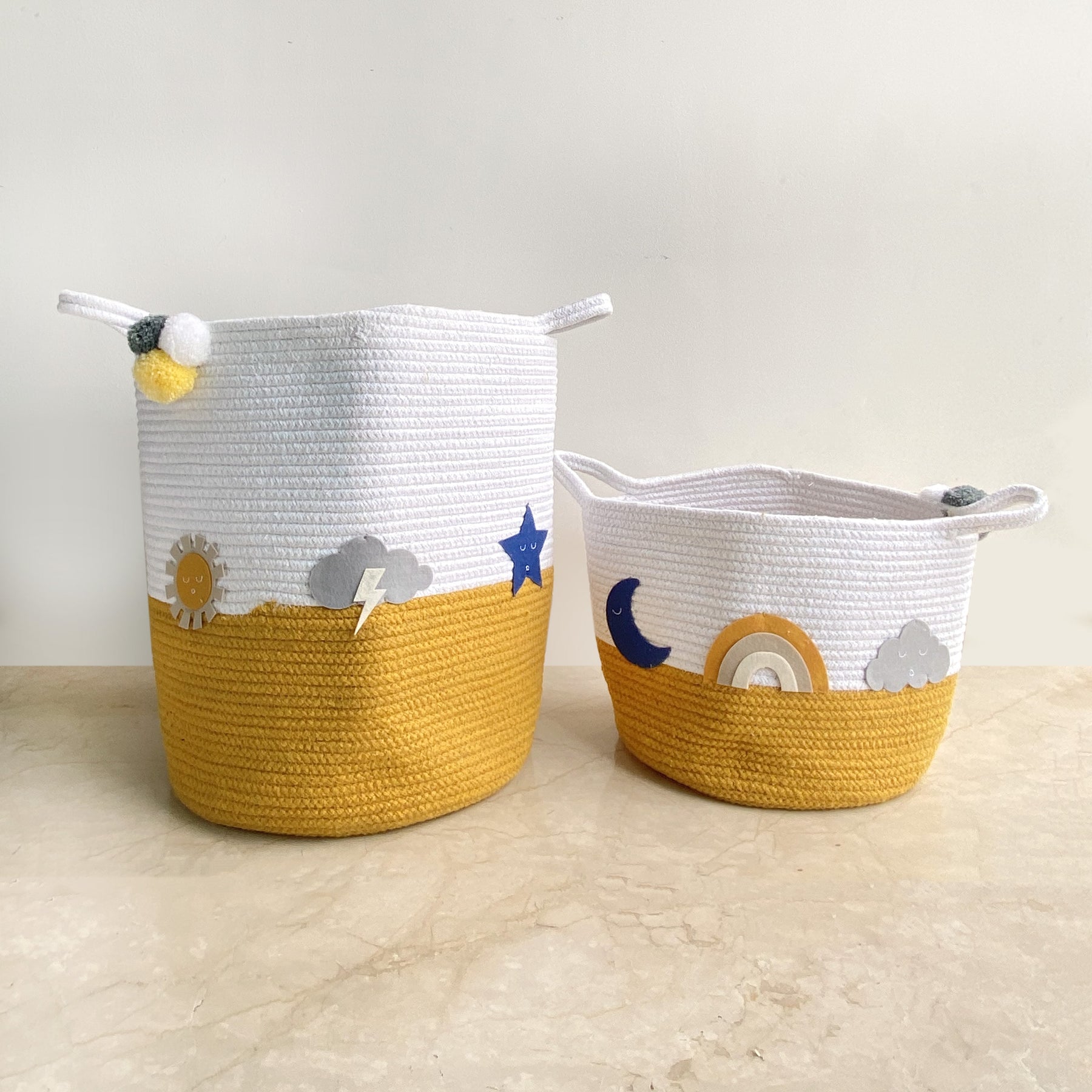 Baby Kids Toy/Laundry Cotton Rope Handmade Nursery Storage Baskets ...