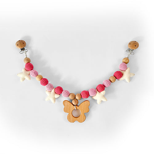 Handmade Baby Stroller Garland Pram Chain Wooden Pram Accessory Baby ...