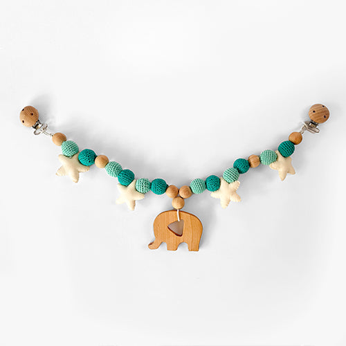 Handmade Baby Stroller Garland Pram Chain Wooden Pram Accessory Baby ...