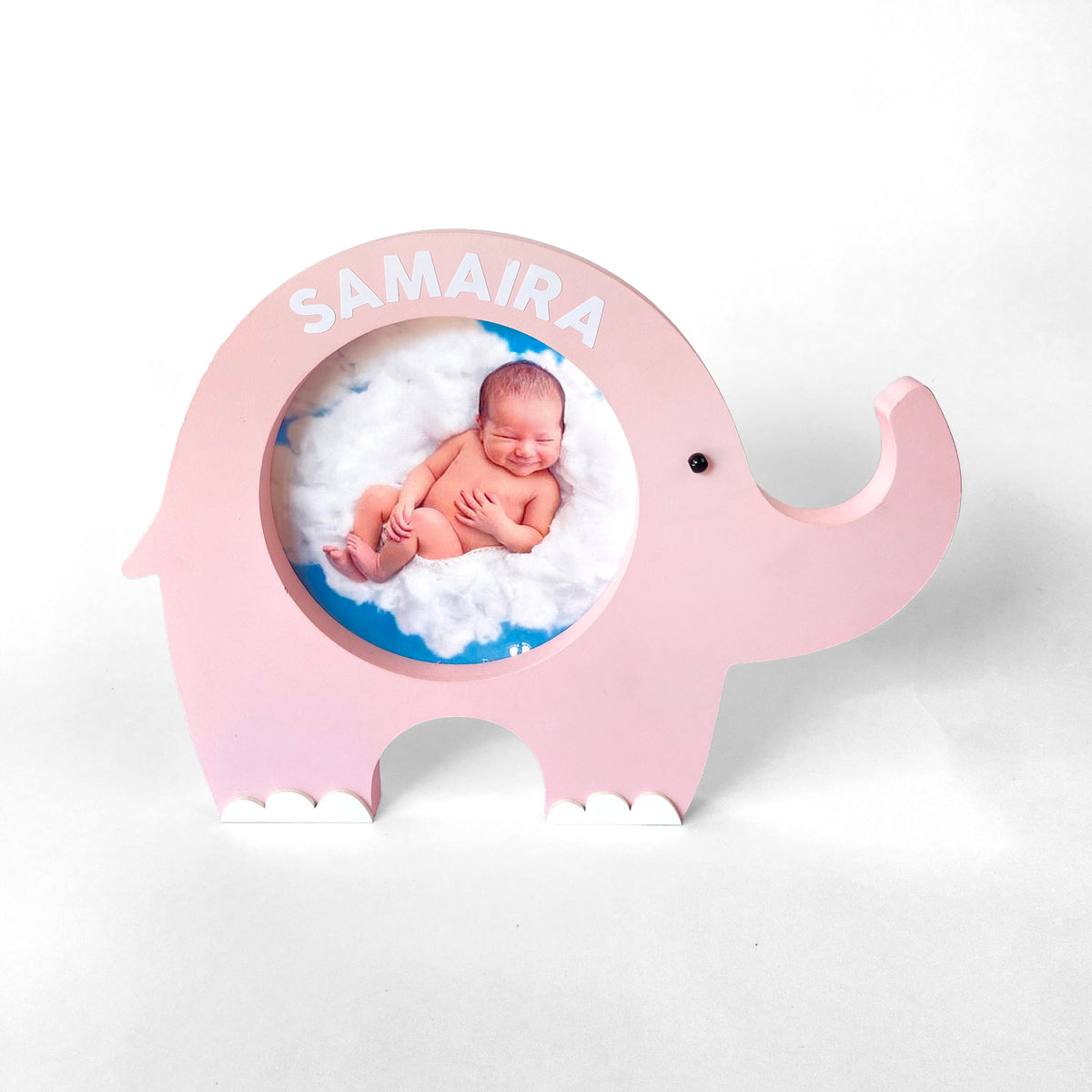 Personalised Baby Elephant Photo Frame For Shelf Decor Baby Girl Room ...