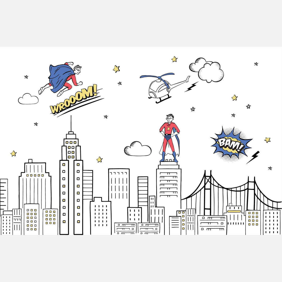 Baby Nursery Décor BabyBoy Superhero Theme Kids Wallpaper Room Design ...