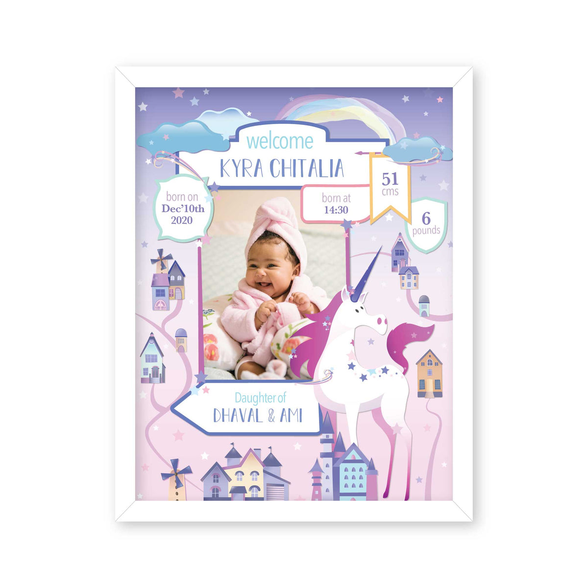 Personalised Baby Birth Memory Frames Baby Birth Details Frame Baby ...